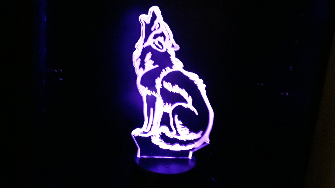 Wolf Howling Color Changing LED Night Light - Etsy