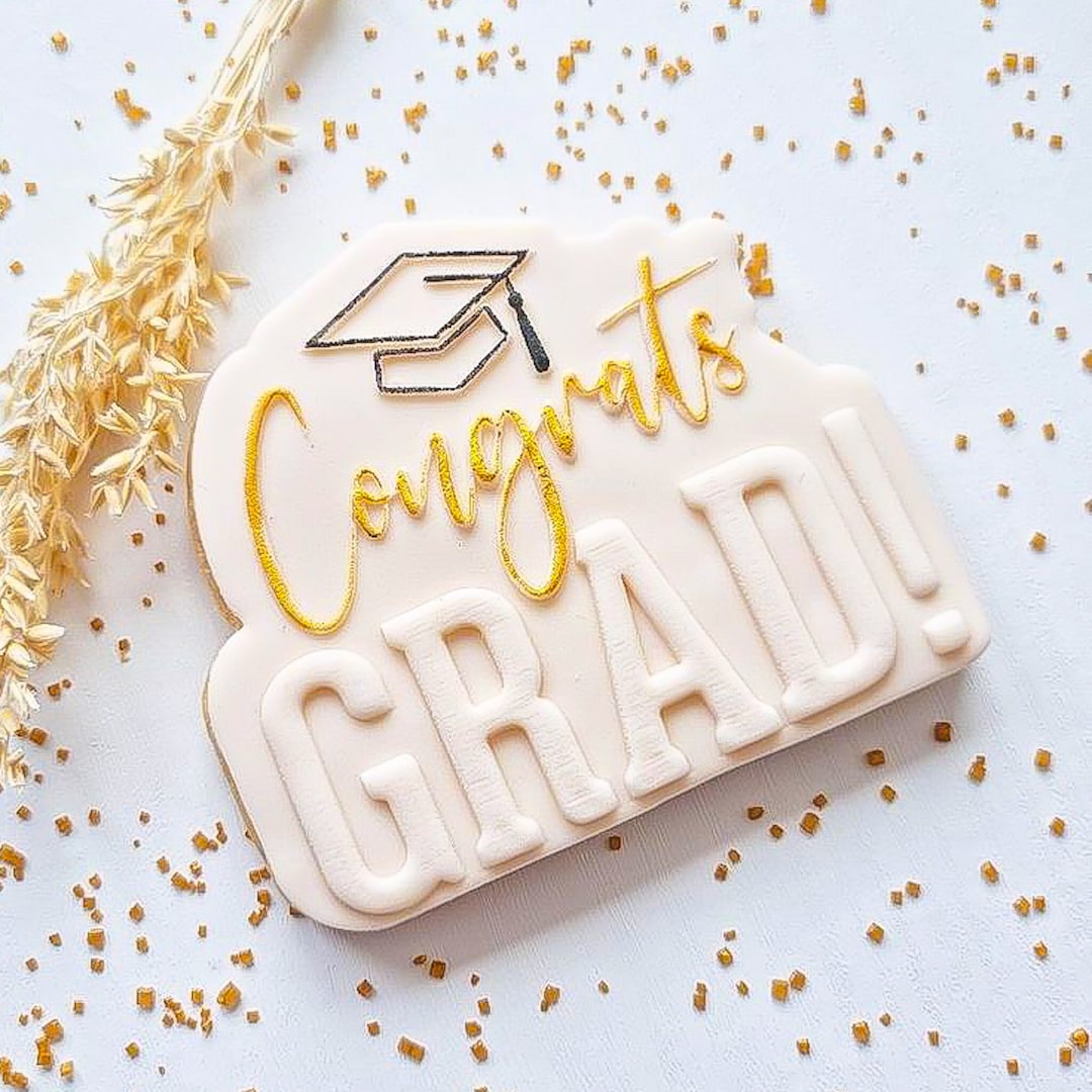 Graduation Embosser Stamp & Cookie Cutter Set - Congrats Grad! Reverse ...