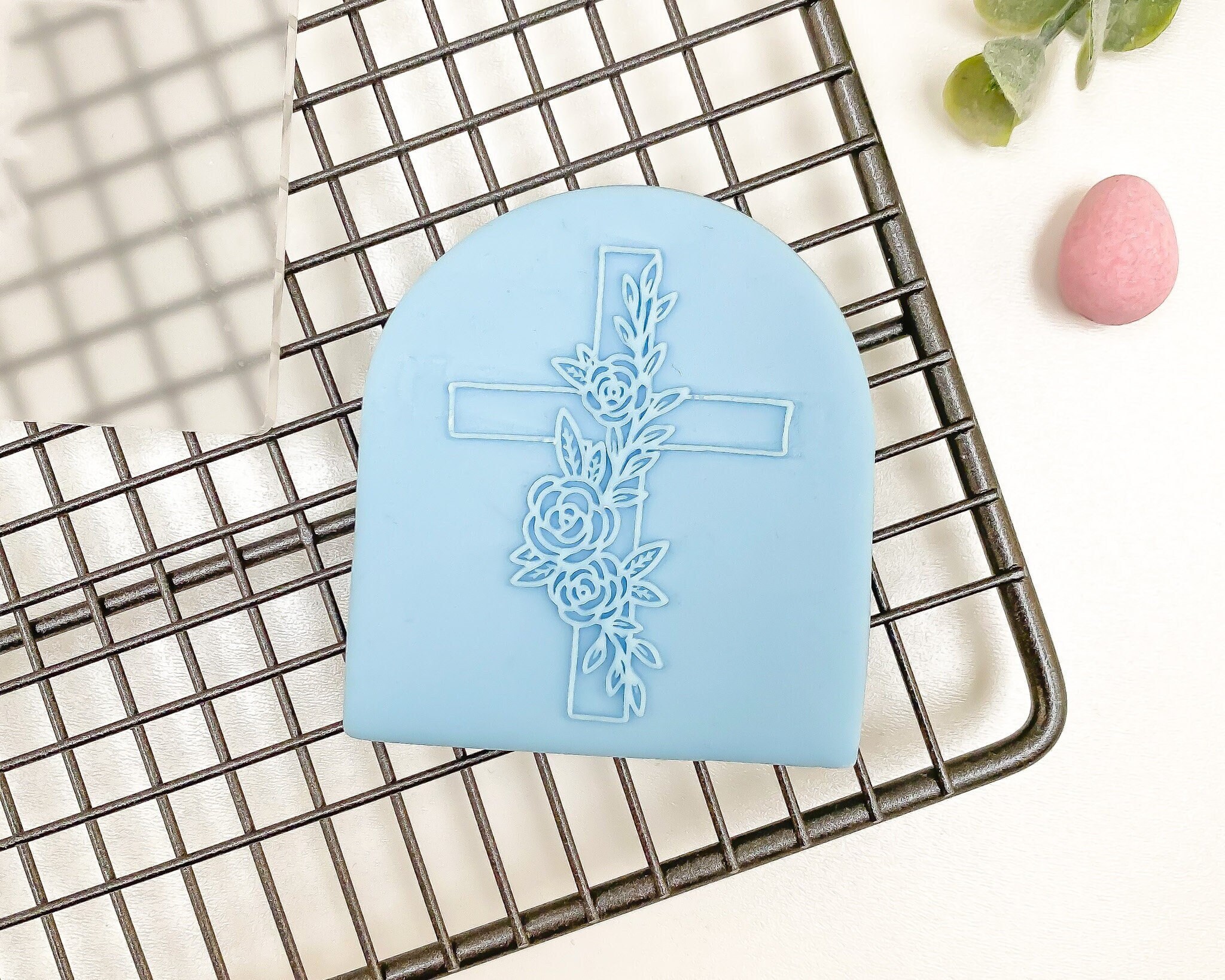 Traditional Easter Embosser Stamp Floral Holy Cross style - Etsy
