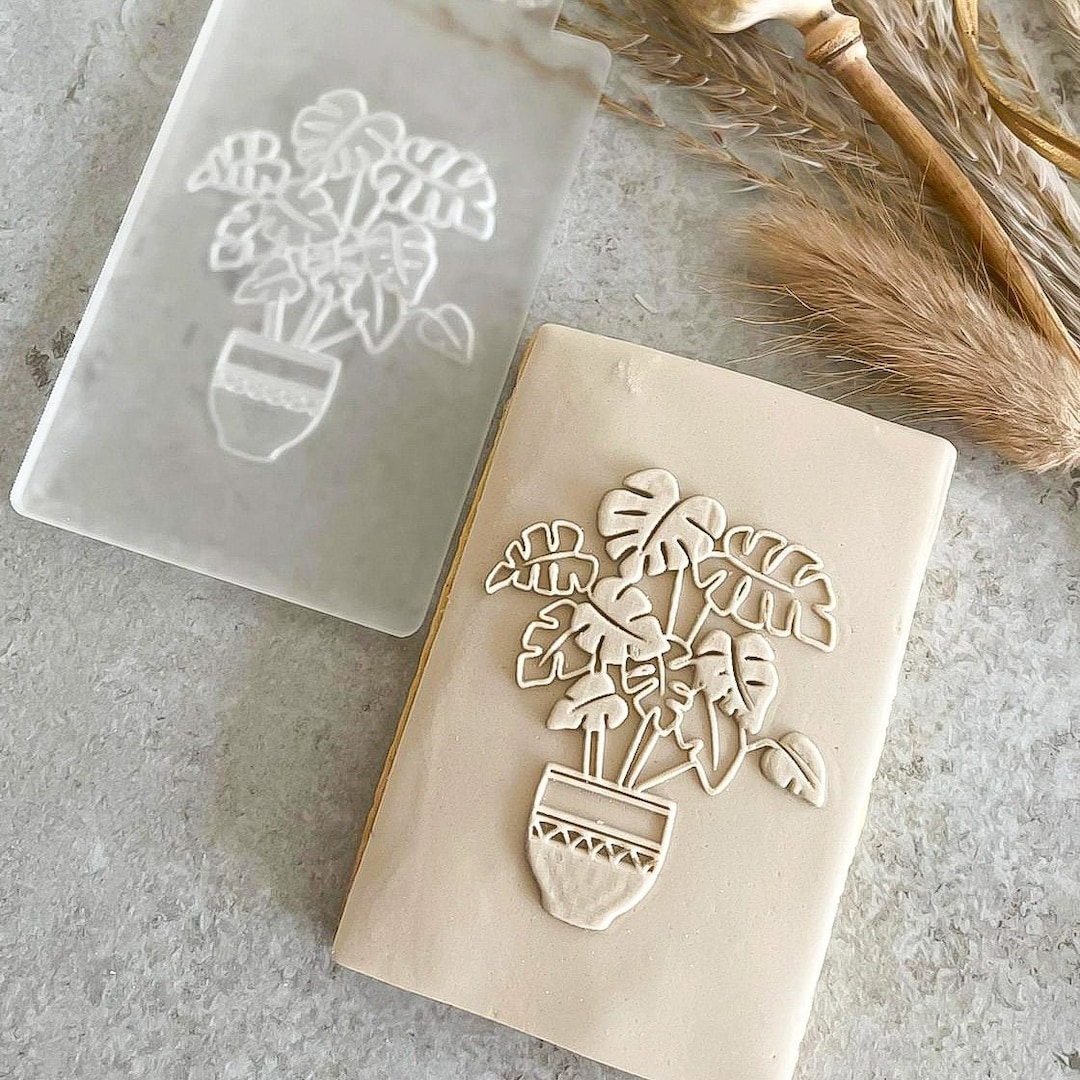 Floral Embosser - Boho Botanical Plant Reverse Embosser Stamp - Etsy