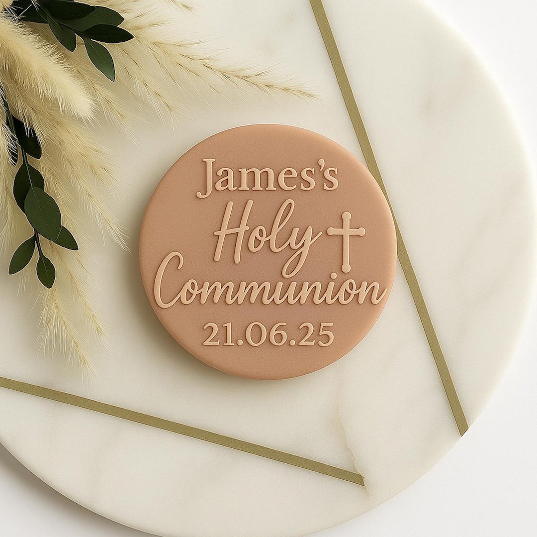 Custom Name Holy Communion With Date Embosser - Personalised Reverse ...