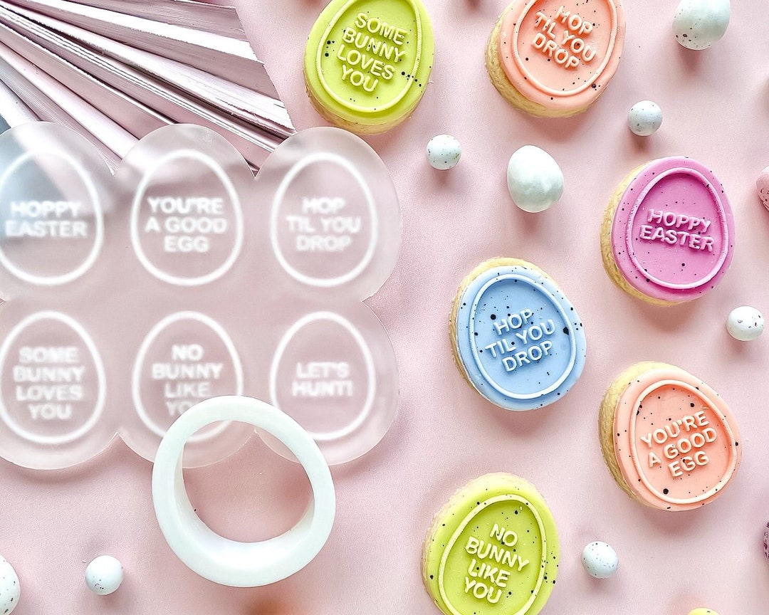 Easter Embosser Stamp | Mini Egg Messages | Reverse Embosser & Cookie ...