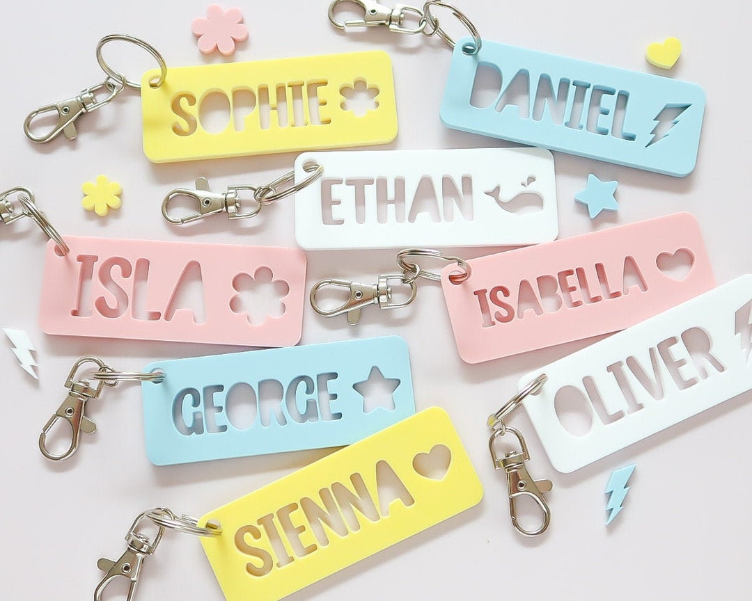 Back to School Bag Tag, Personalised Children's Key Ring, School ...