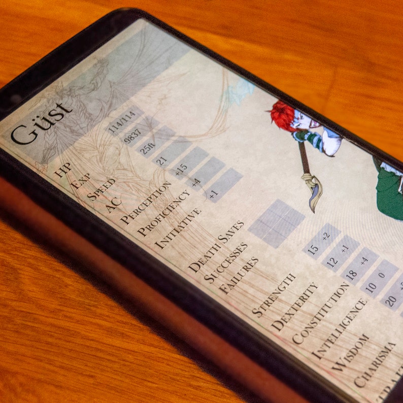 Custom Editable Dnd Character Sheet - Etsy