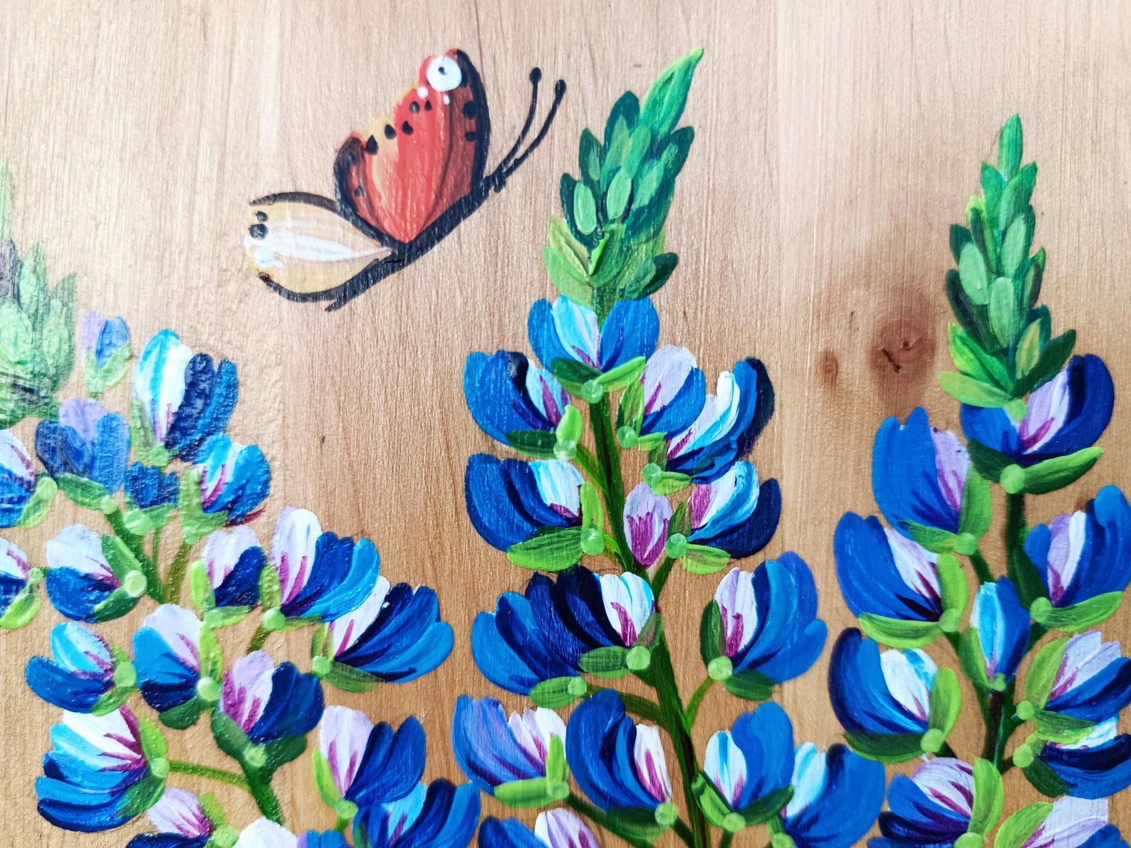 Bluebonnet Wooden Rustic Wall Decor, Texas Bluebonnets Painting, Wall ...