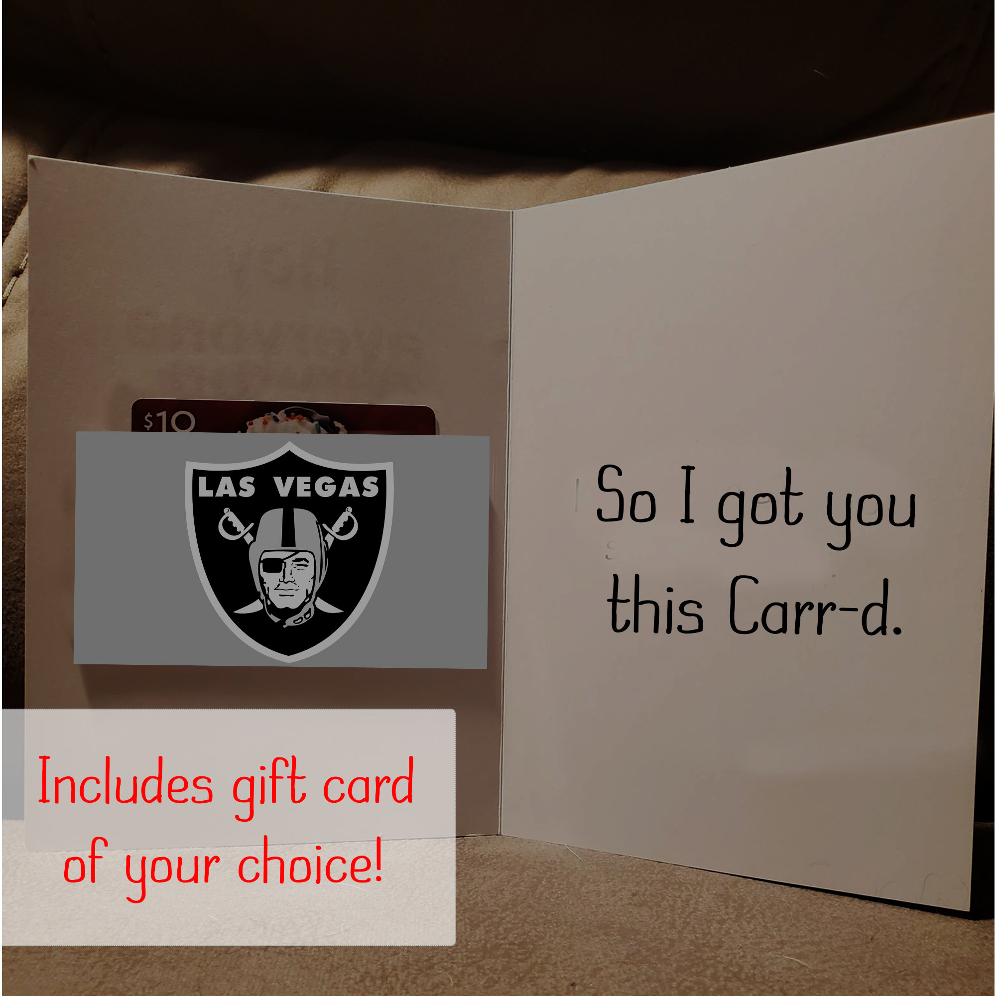 Las Vegas Raiders Derek Carr Greeting Card - Gift Card Included - the ...