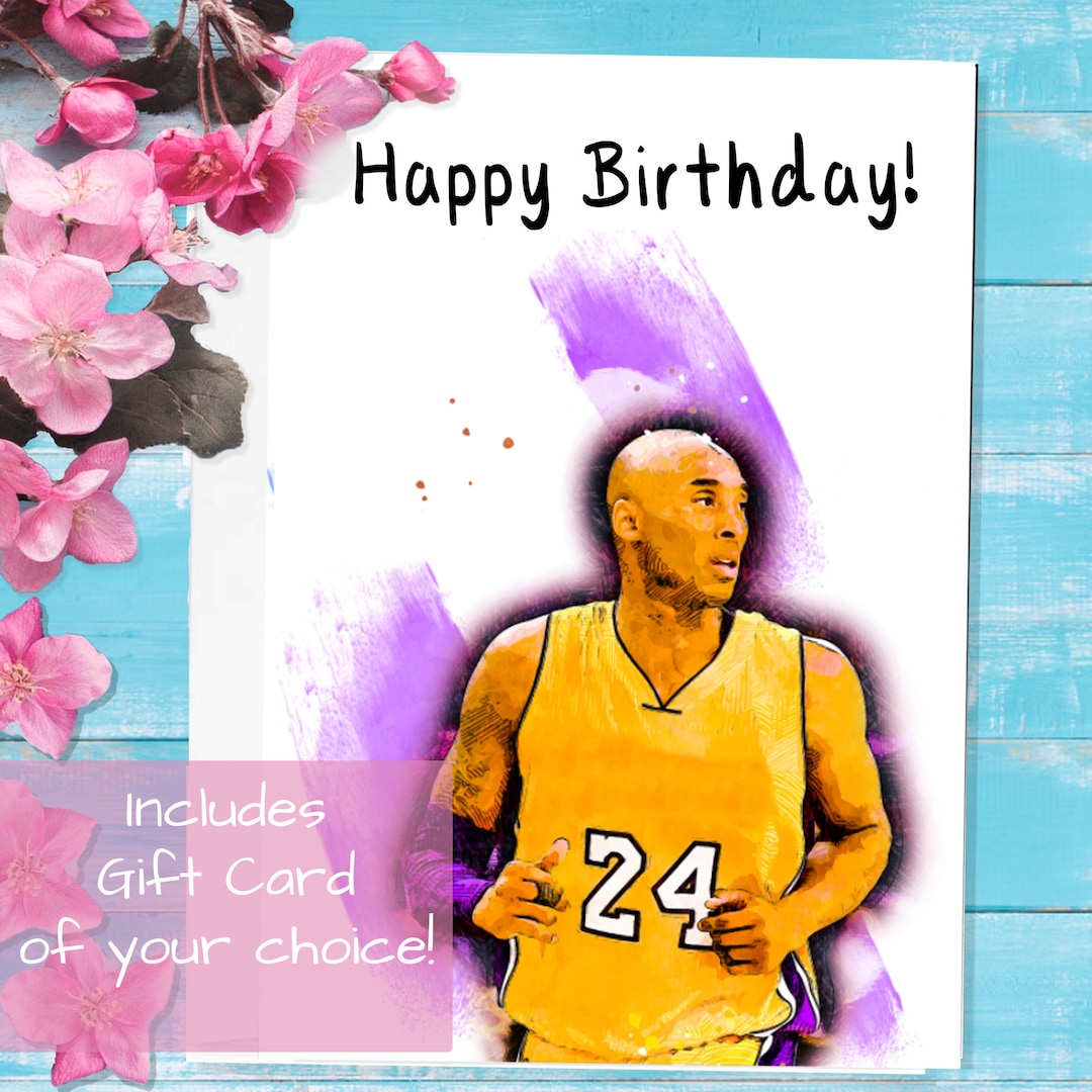 Kobe Happy Birthday Greeting Card - Gift Card Included - the LA Lakers ...