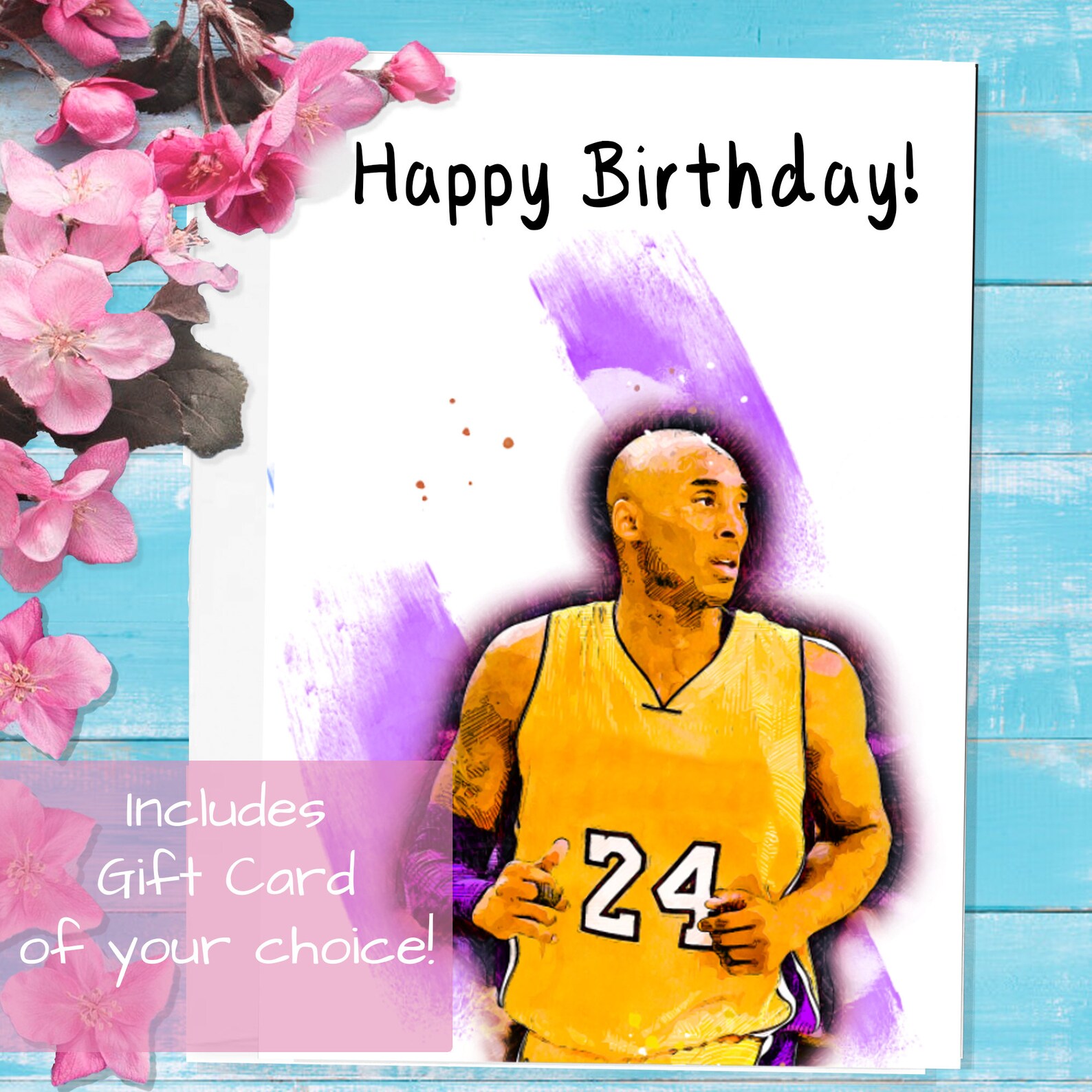 Kobe Happy Birthday Greeting Card Gift Card Included the - Etsy