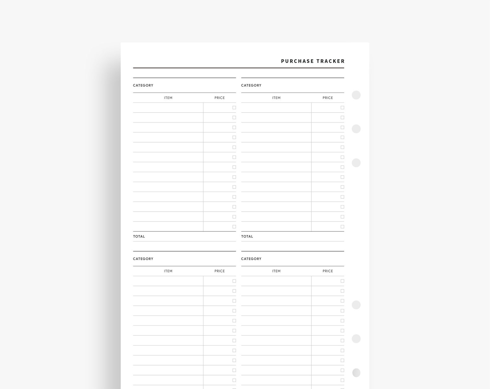 Purchase Tracker Printable, Order Tracker, Spending Tracker, Shopping ...