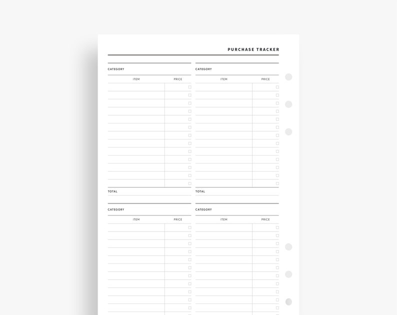 Purchase Tracker Printable, Order Tracker, Spending Tracker, Shopping ...
