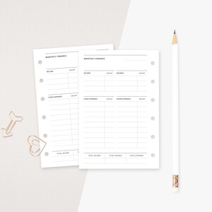 Pocket Inserts : Monthly Budget Planner Printable Financial | Etsy