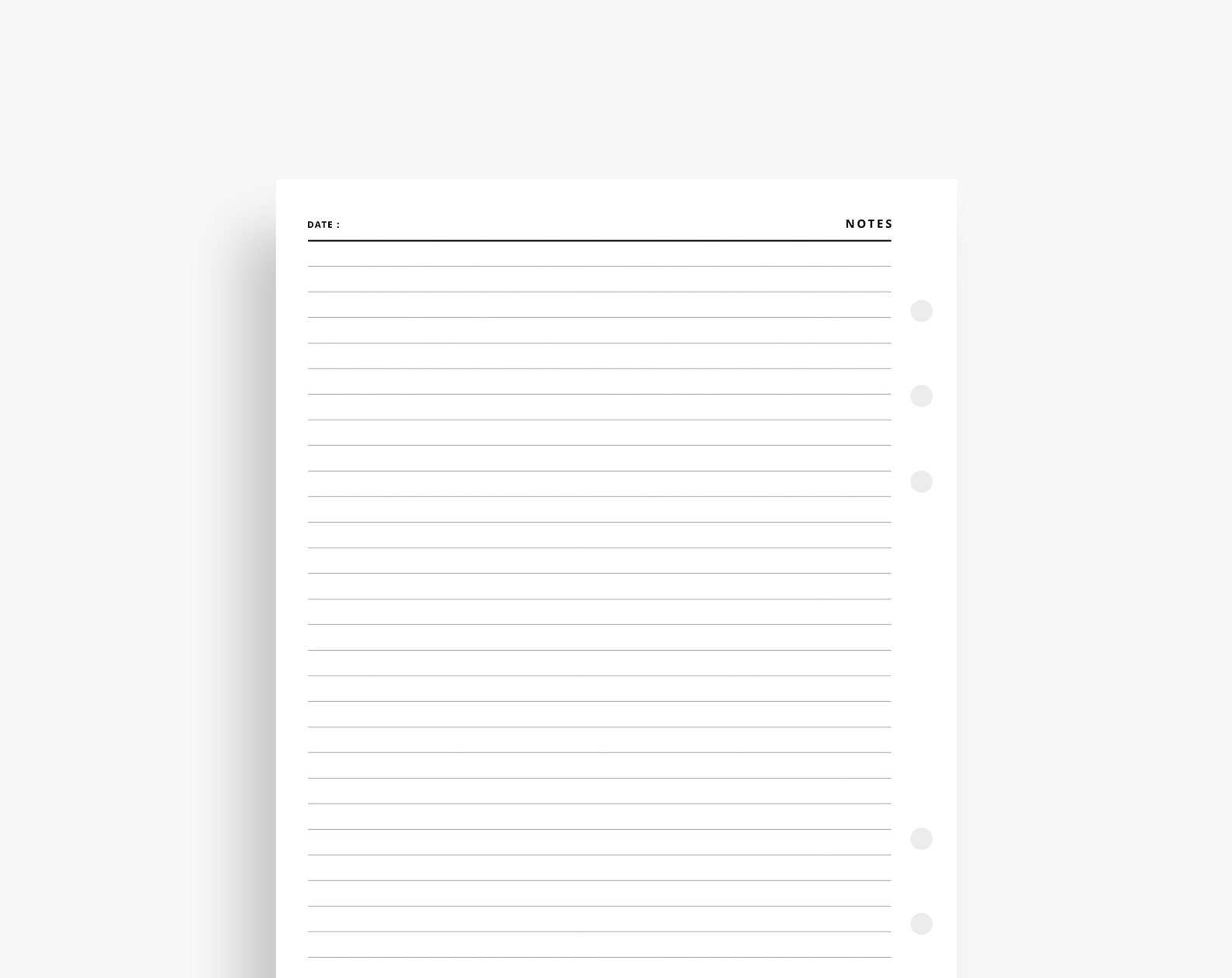 A5 Einsätze : Notizen druckbare, Planer Seiten, gefüttert Notiz nehmen ...