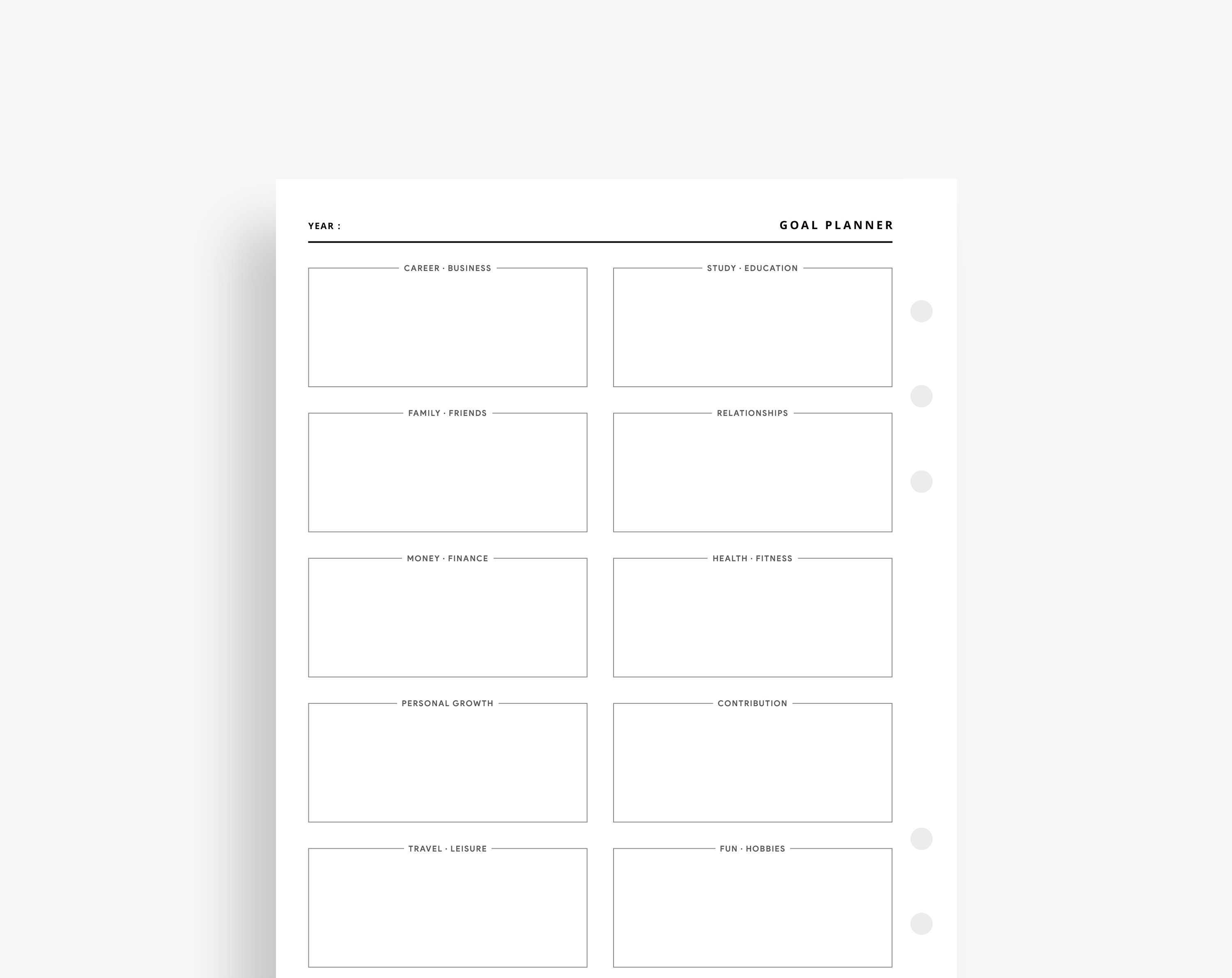 A5 Inserts : Goal Setting, Goal Planner, Yearly Goal, Goal Template ...