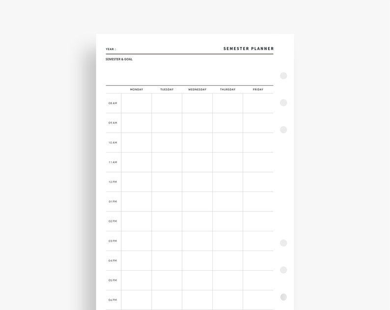 Semester Planner Printable, School Planner, Academic Planner, Student ...