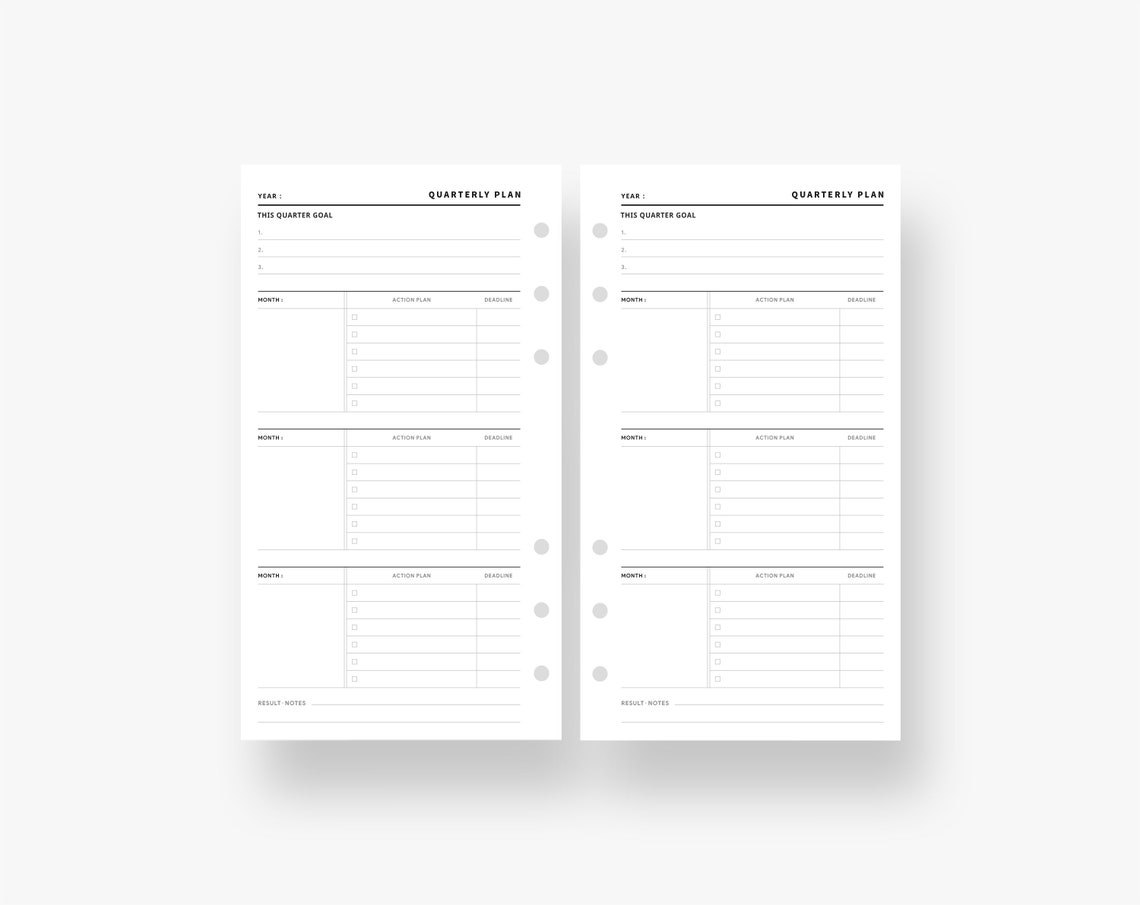 Personal Inserts : 3 Months Planner, Undated Planner, Quarterly Planner ...