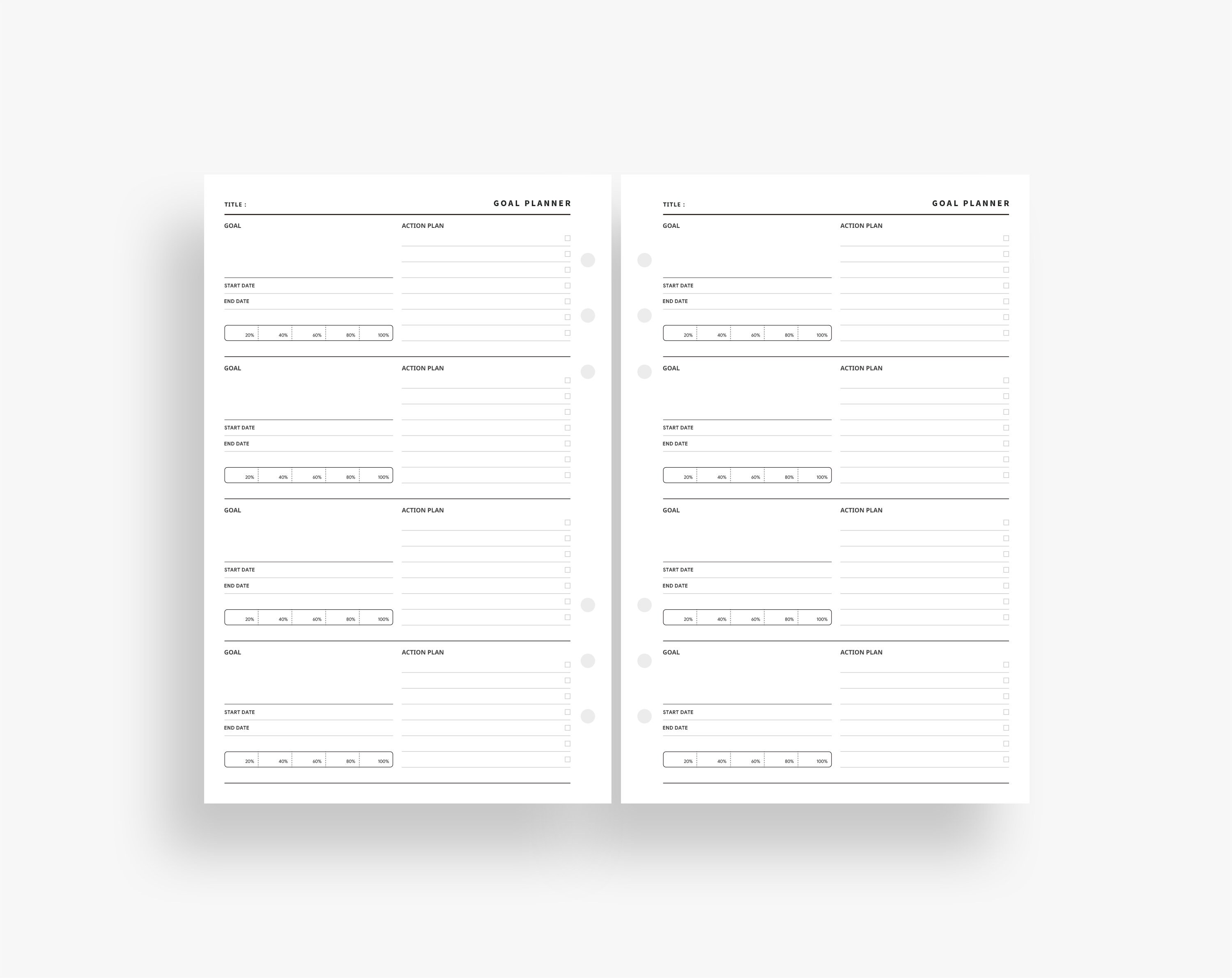 Goal Planner Printable, Goal Setting Page, Goal Tracker With Progress ...