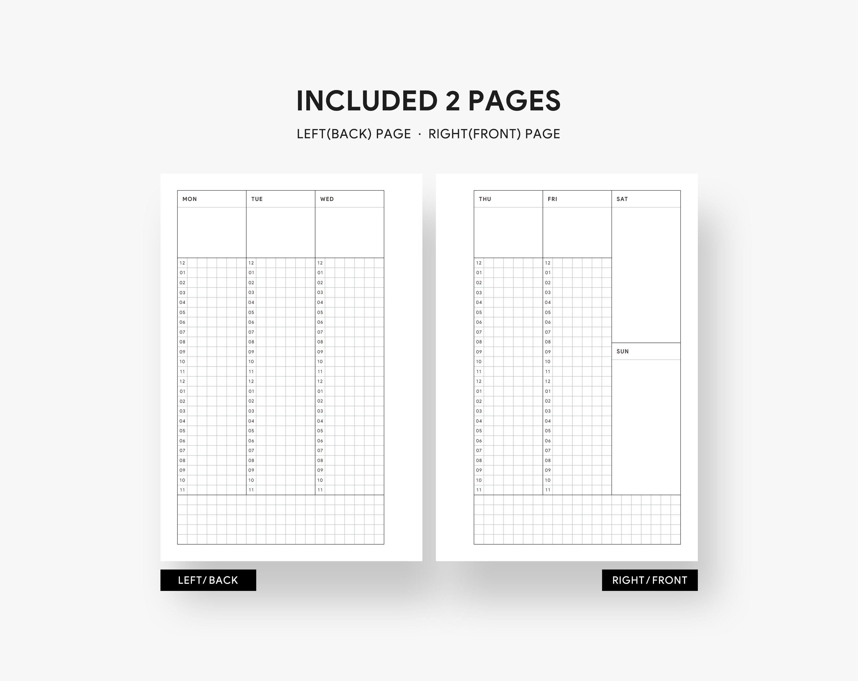 Pocket Inserts : Weekly Planner Printable, Weekly Organizer, Weekly ...
