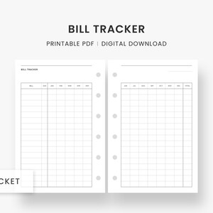 Pocket Inserts : Bill Organizer Bills Tracker Monthly Bill | Etsy