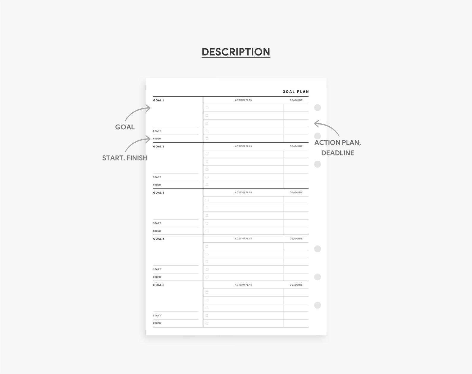 Goal Planner Printable Personal Wide Inserts Goal Setting - Etsy