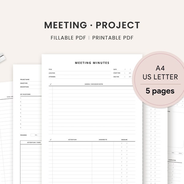Onenote Meeting Template - Etsy