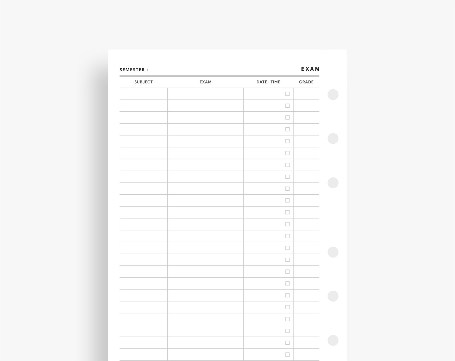 Exam Tracker, Exam Planner, Exam Schedule, Study Planner Printable ...