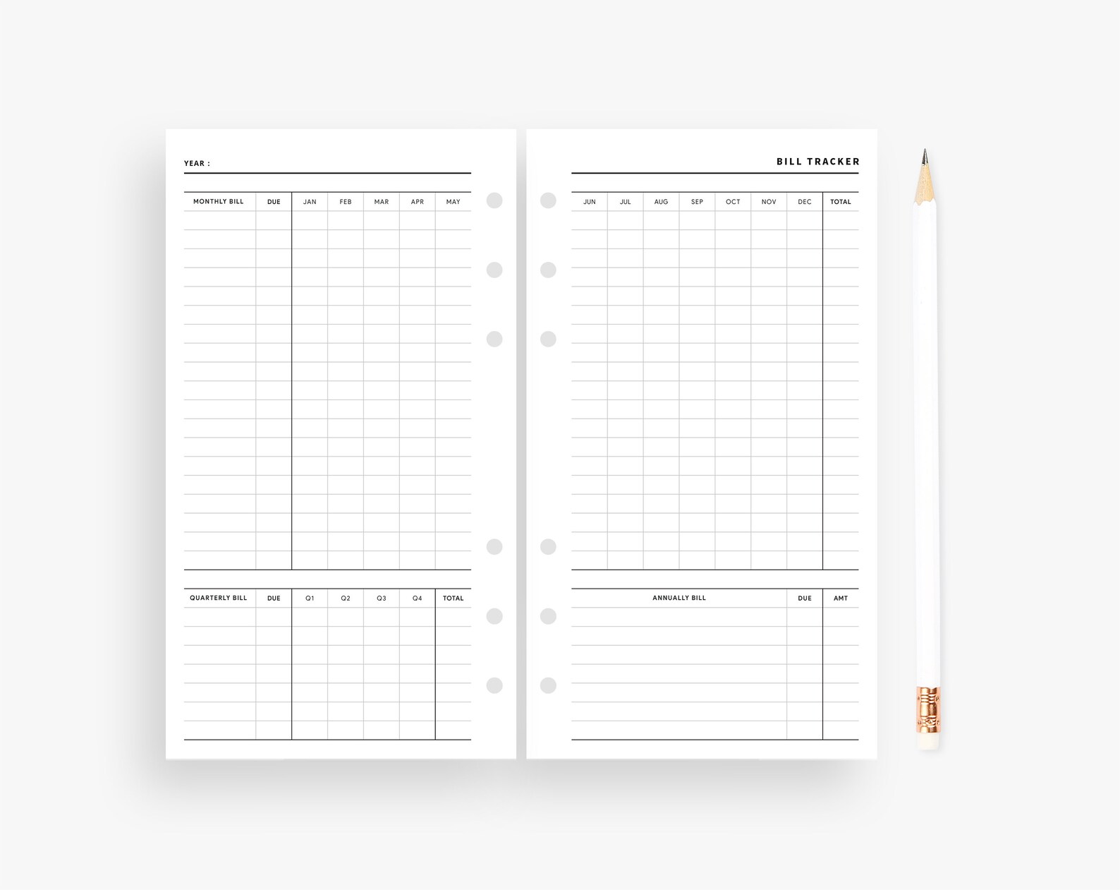 Personal Inserts : Bill Tracker, Bill Organizer, Monthly Bill Tracker ...