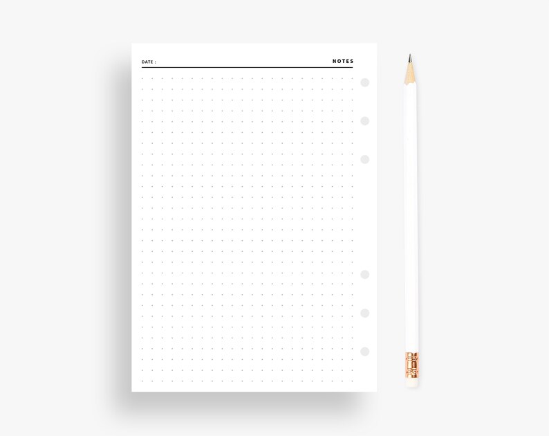 Notes Dot, Personal Wide Inserts, Note Taking, Note Paper Printable ...