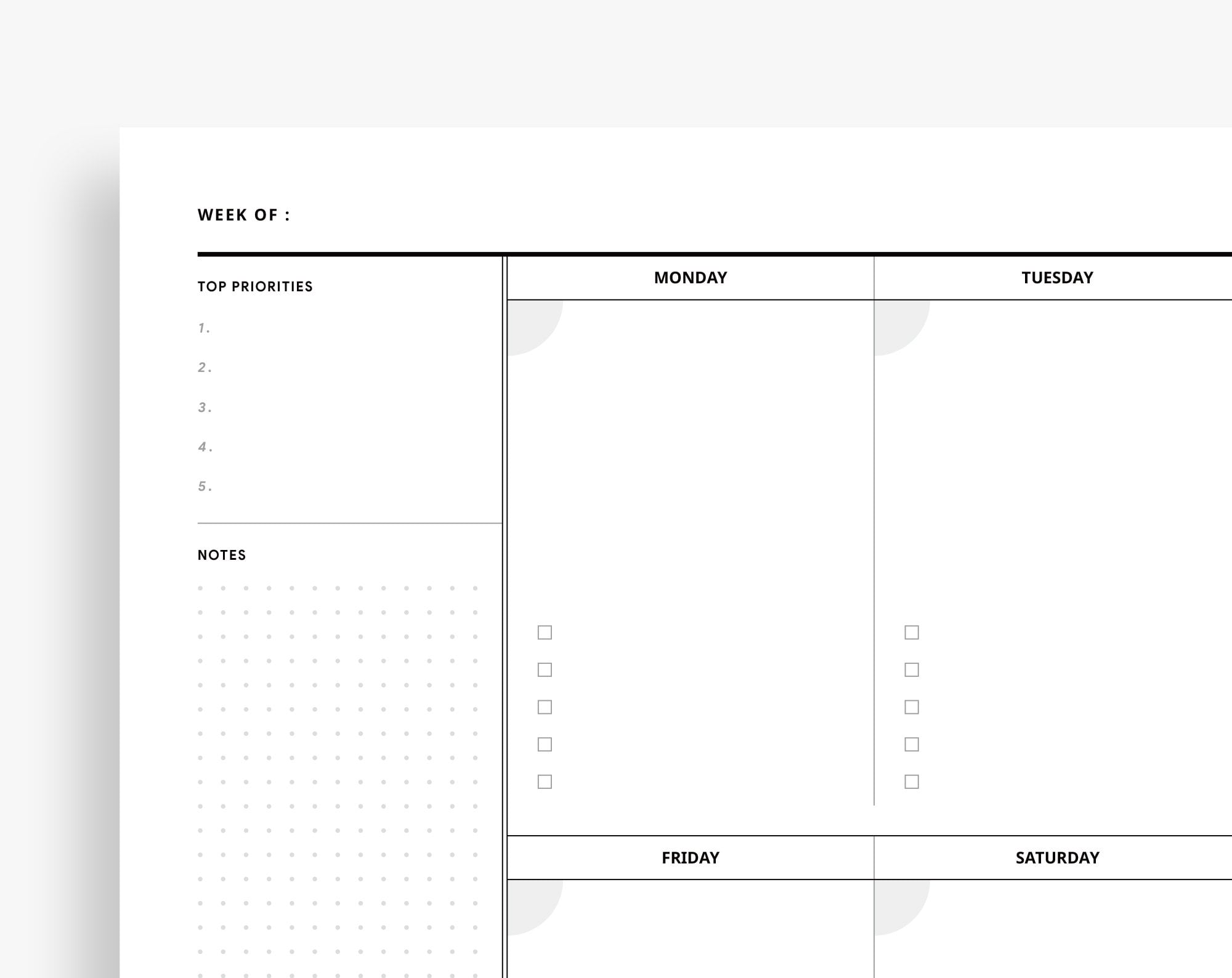 Weekly Planner Printable, to Do List and Undated One Week Work Schedule ...