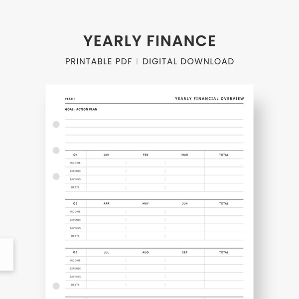 Printable Yearly Overview Template - Etsy
