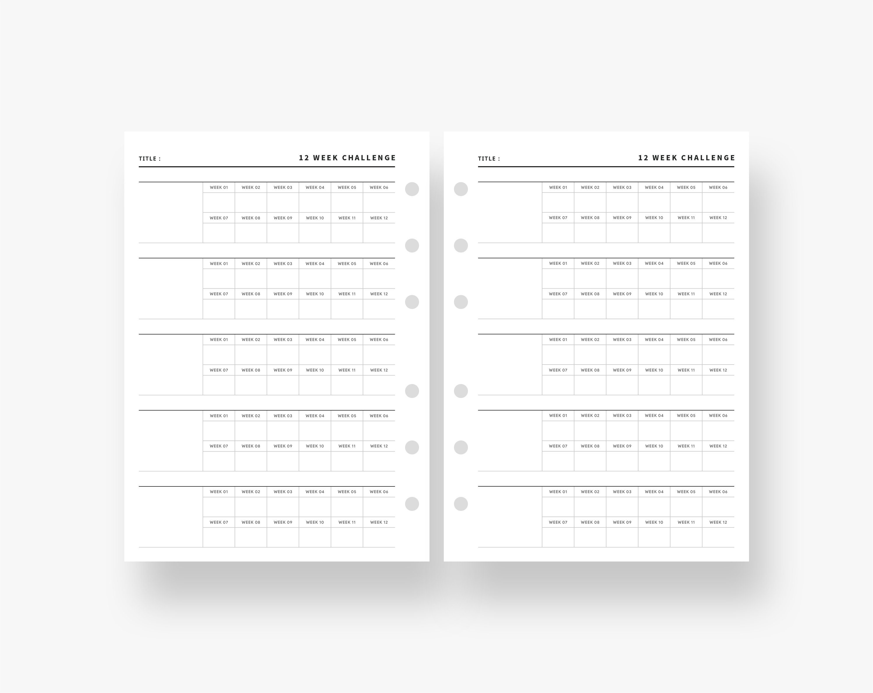 12 Week Challenge, Habits Tracker, 12 Week Tracker, Challenge Tracker ...