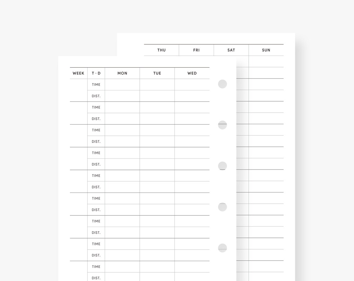 Pocket Inserts : Running Tracker Printable Running Diary - Etsy