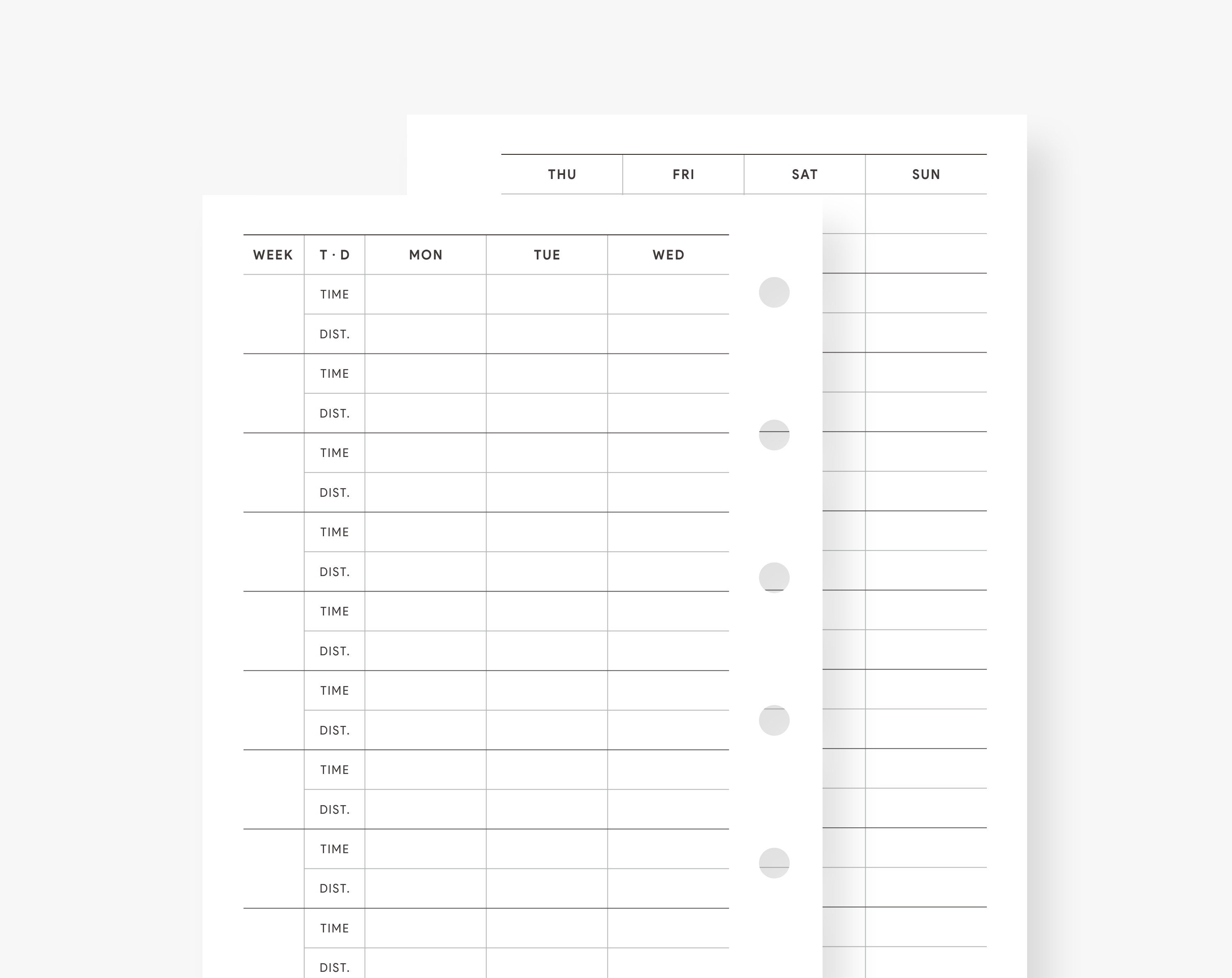 Pocket Inserts : Running Tracker Printable, Running Diary, Running ...