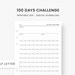 100 Days Challenge Printable, Challenge Tracker, Goal Challenge ...