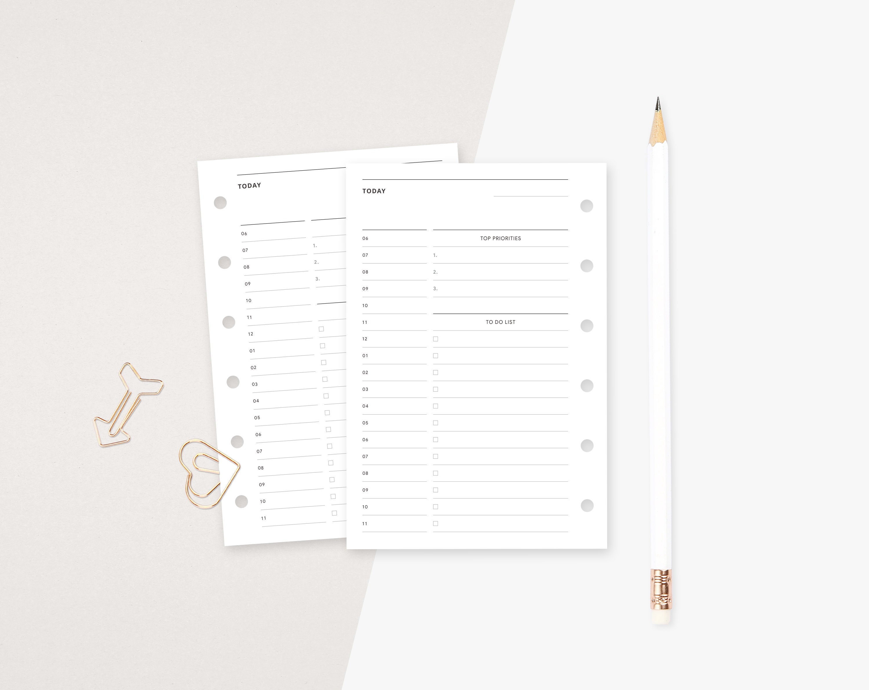 Pocket Inserts : Daily Planner Printable Daily Schedule | Etsy