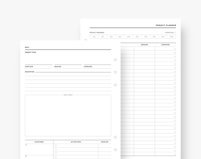 A5 Inserts : Project Planner Business Planner Work Planner - Etsy