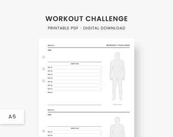 Fitness Workout Exercise Log Printable PDF File (Download Now) - Etsy