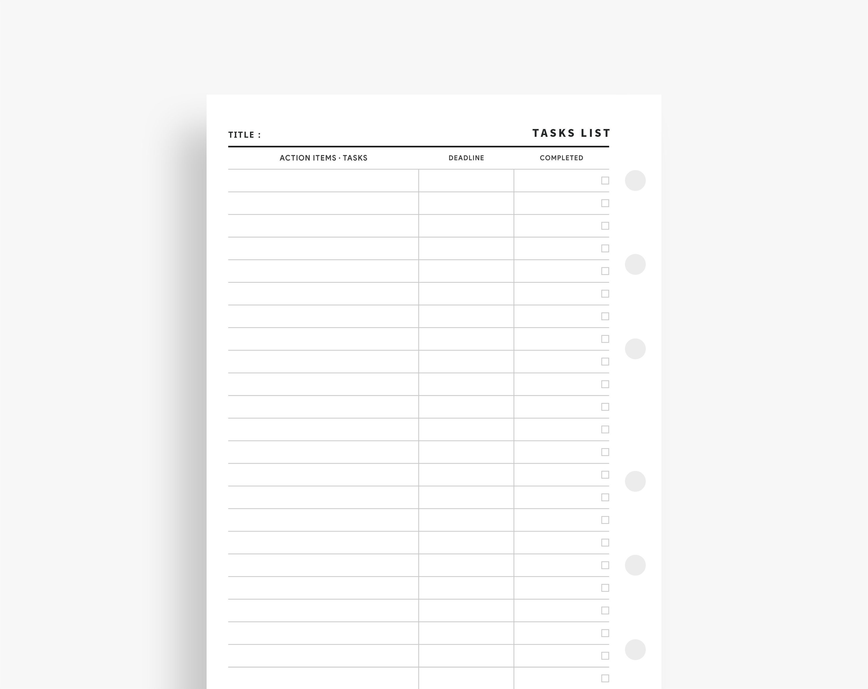 A6 Inserts : Tasks List, to Do List, Task Planner, Check List, Task ... A6 Inserts : Tasks List, to Do List, Task Planner, Check List, Task ...