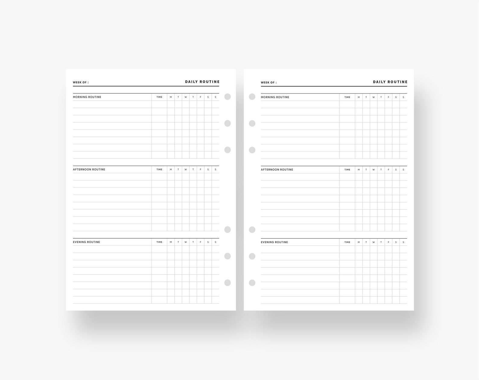 Daily Routine Planner Printable, Personal Wide Inserts, Morning Routine ...