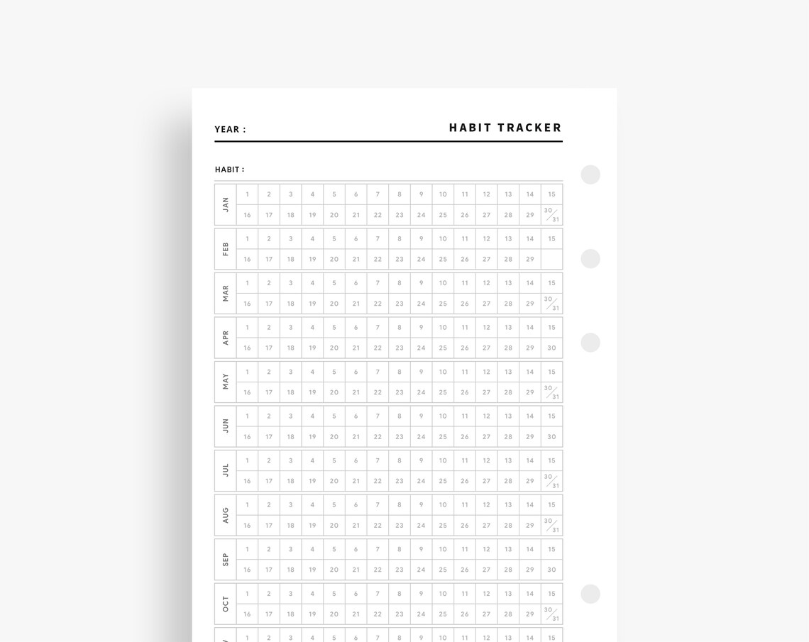 Personal Inserts : Daily Habit Tracker, Monthly Tracker, Goal Tracker ...