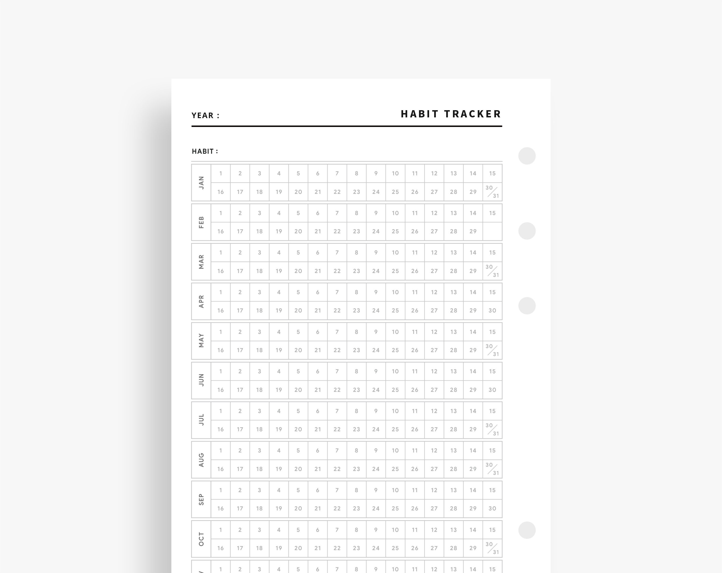 Personal Inserts : Daily Habit Tracker, Monthly Tracker, Goal Tracker ...