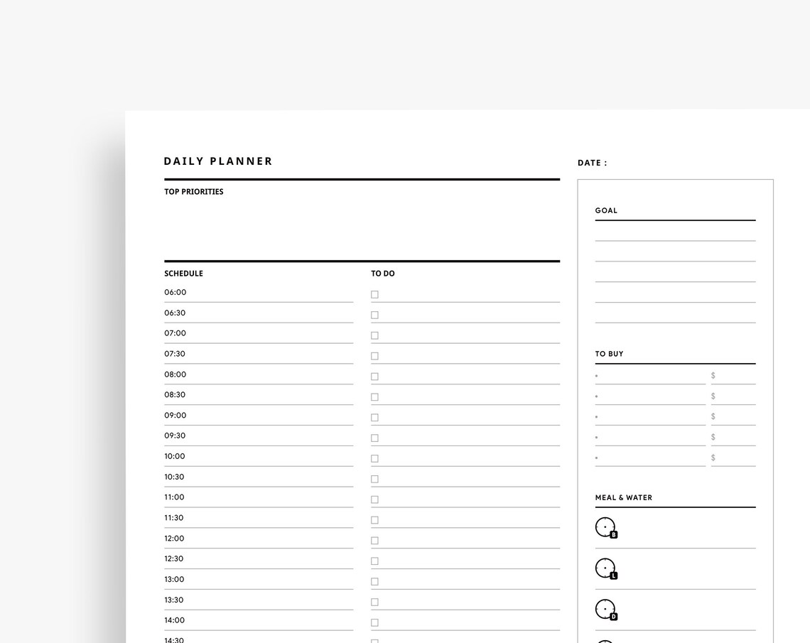 Daily Planner Printable, Office Organizer, Work to Do List & Business ...