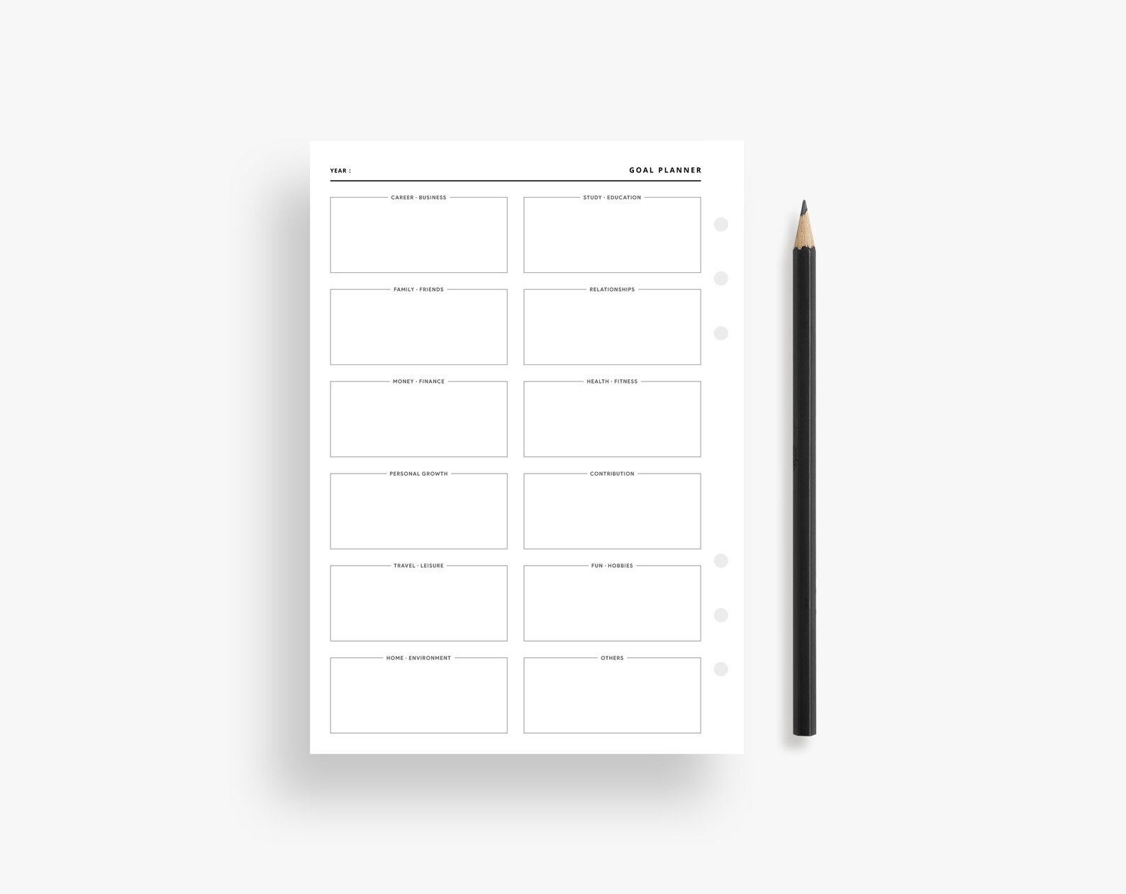 A5 Inserts : Goal Setting, Goal Planner, Yearly Goal, Goal Template ...