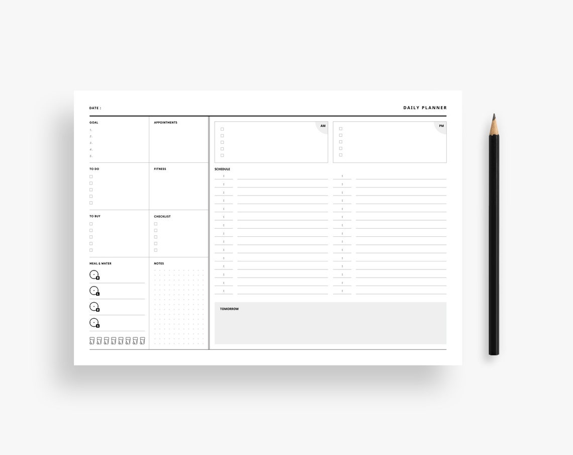 Printable Daily Work Desk Planner, Daily Organizer for Work, Business ...