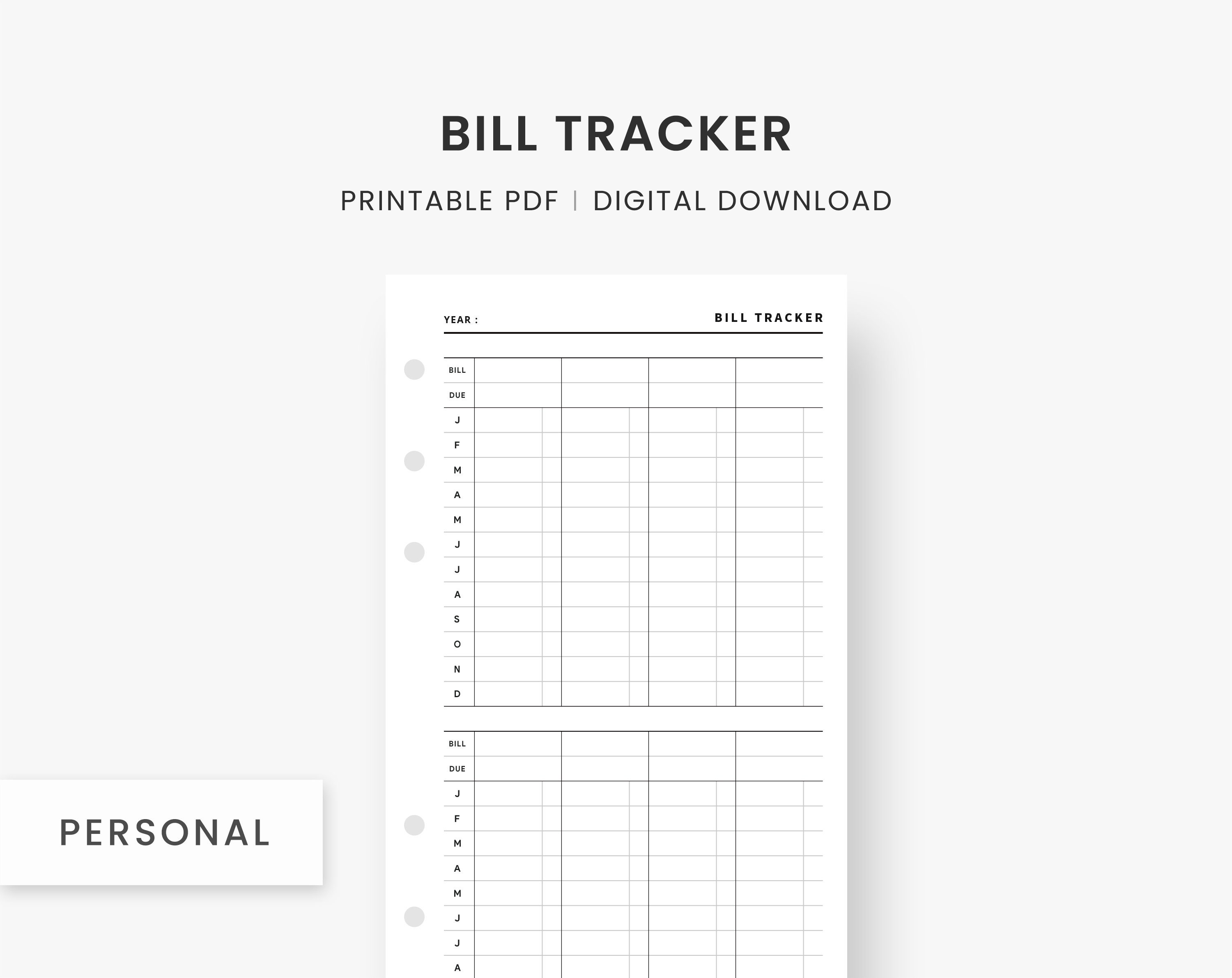 Personal Inserts : Bill Pay, Bill Organization, Bill Organizer, Bill ...