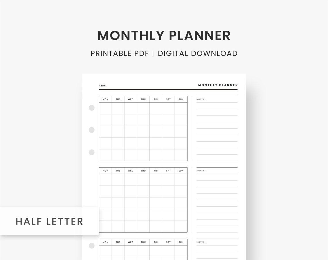 3 Month Planner Printable, Quarterly Planner, 90 Day Plan, Undated ...