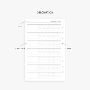 12 Week Challenge Tracker Printable, 12 Week Planner, Habit Tracker ...