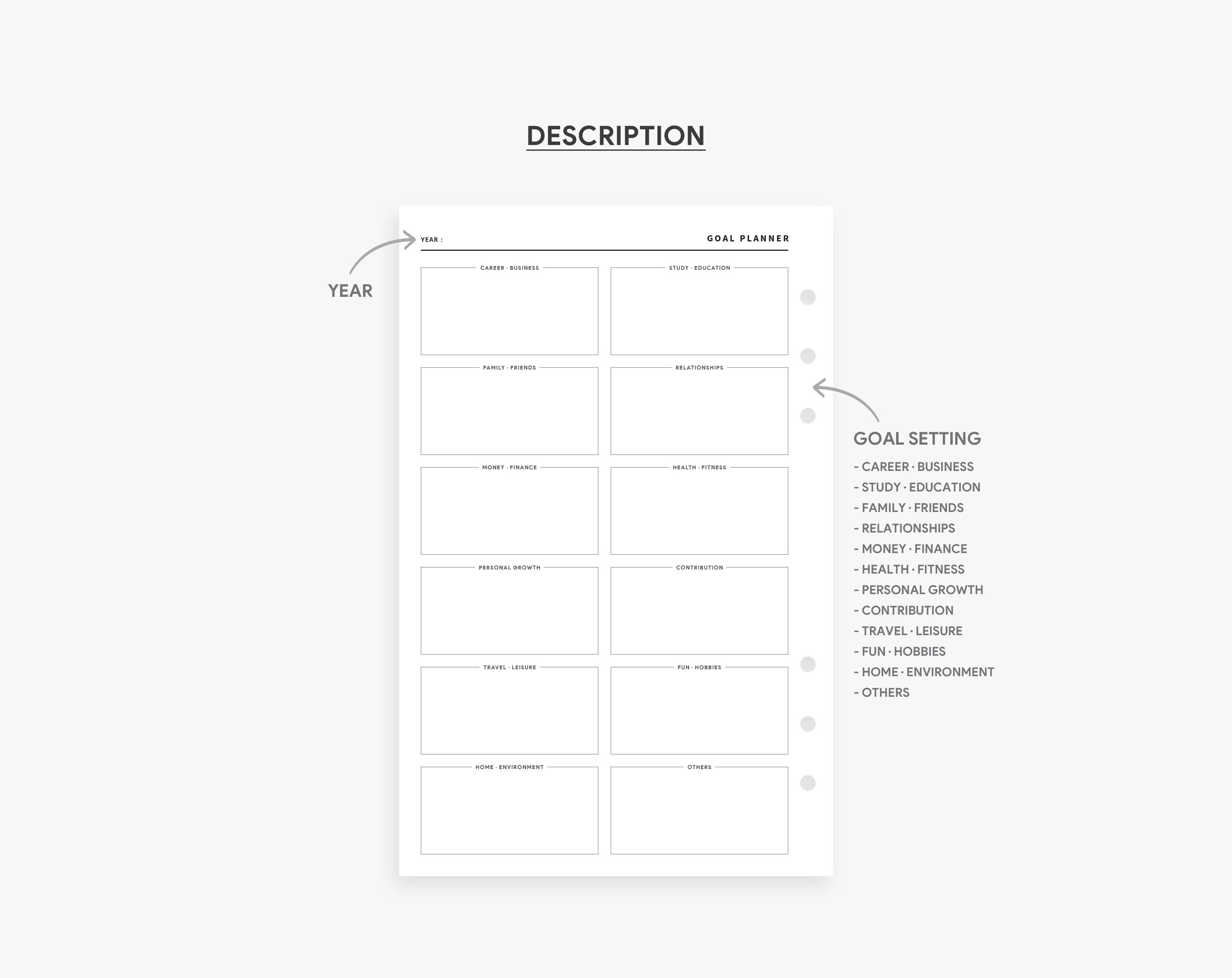 Diario de metas, Planificador de metas, Planificador de establecimiento ...