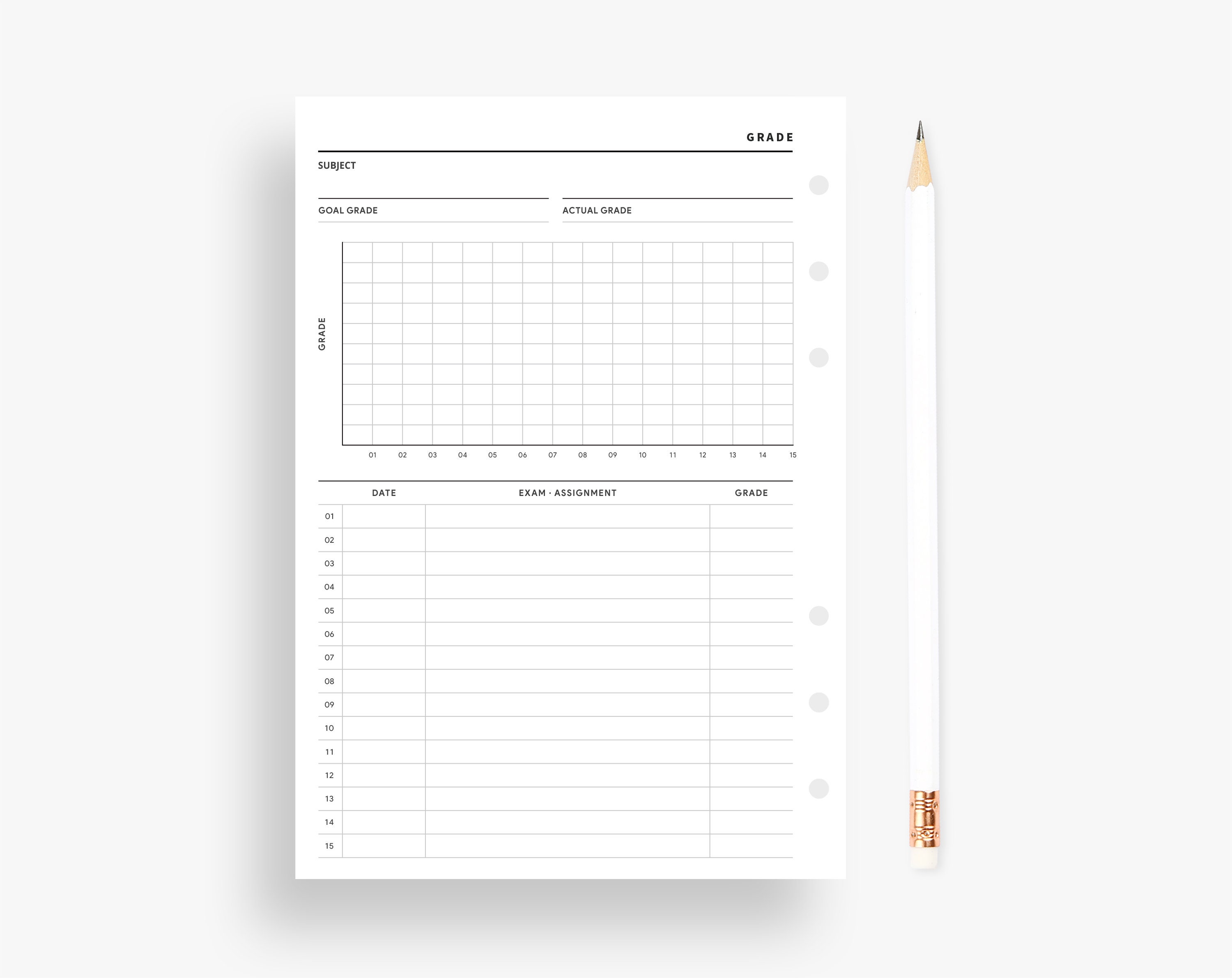 Grade Tracker, Student Planner, Personal Wide Inserts, Assignment ...