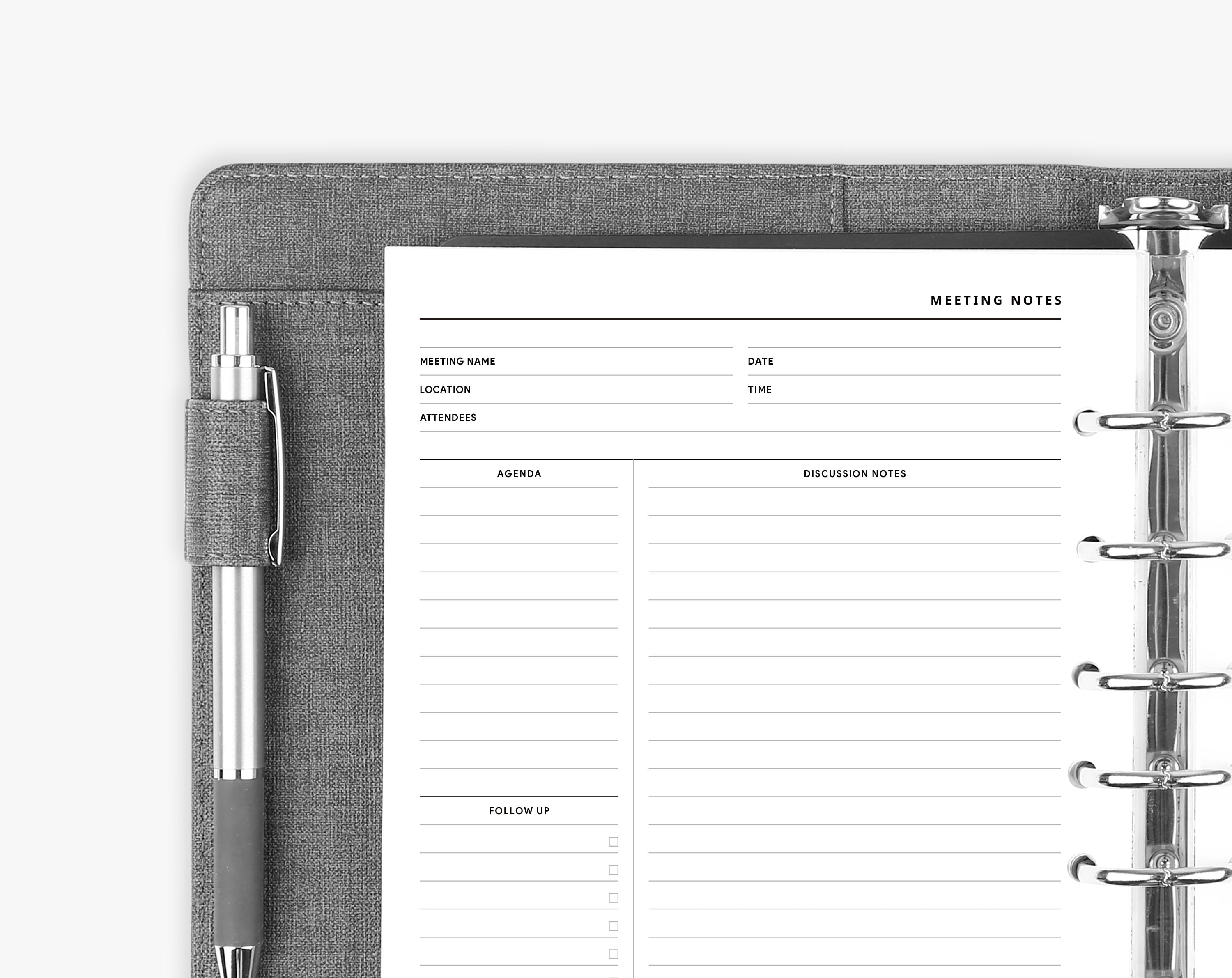 A5 Inserts : Meeting Planner Meeting Agenda Meeting Notes | Etsy