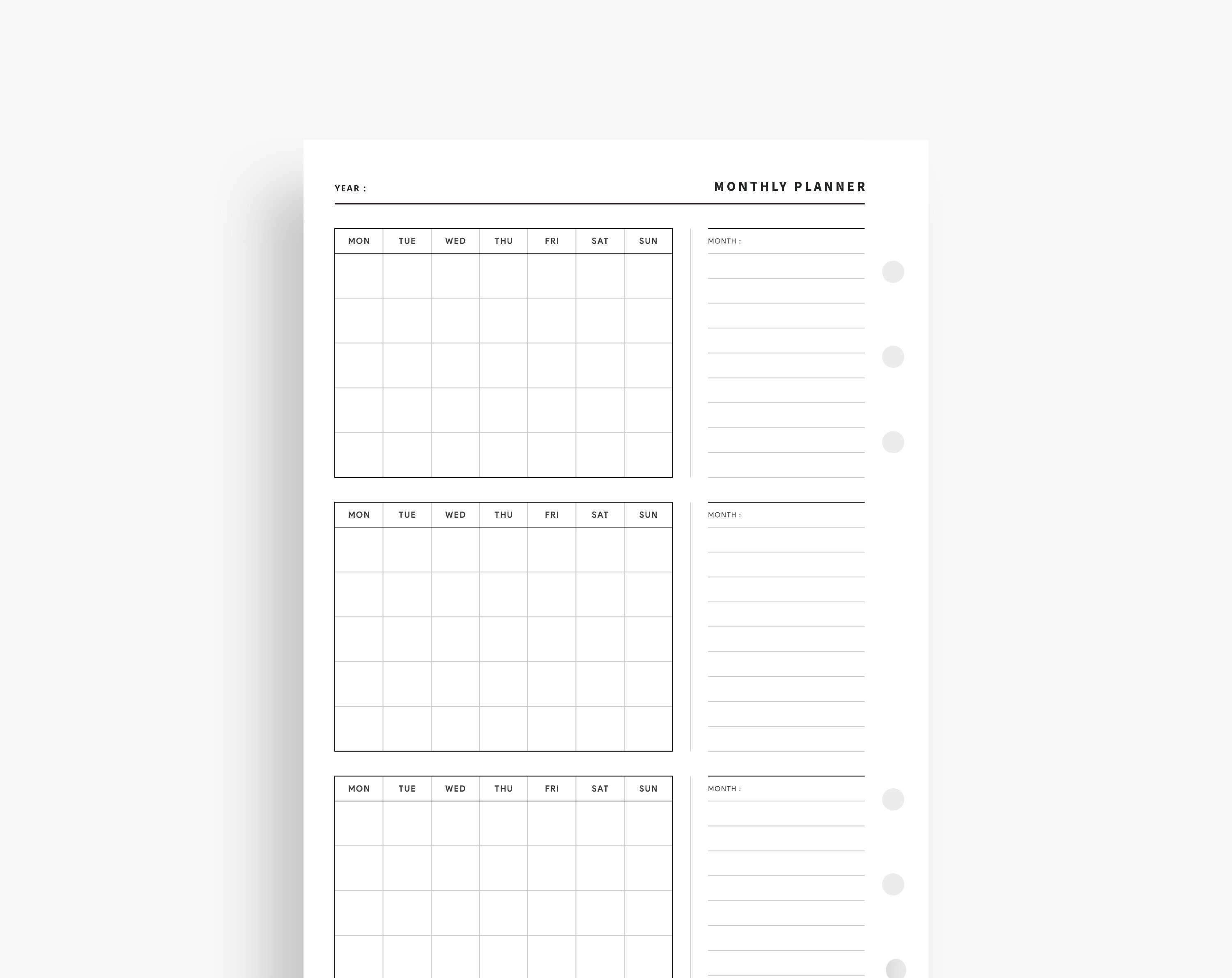 3 Month Planner Printable, Quarterly Planner, 90 Day Plan, Undated ...